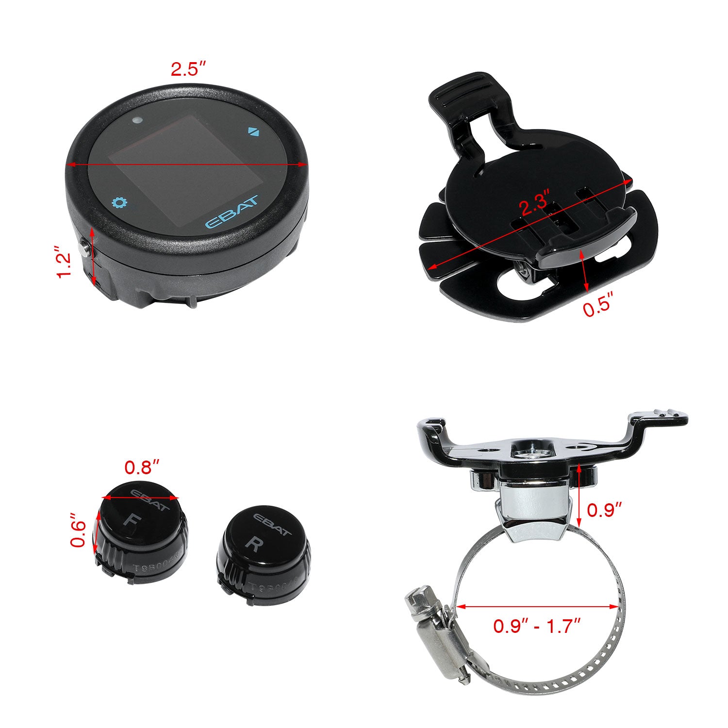 STEELMATE Universal Motorcycle LCD Screen Tire Pressure Monitor System ...
