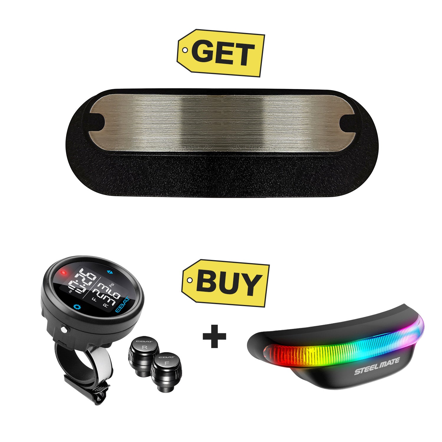 STEEL MATE Motorcycle TPMS and Wireless Helmet Light Combo Get A Free ...
